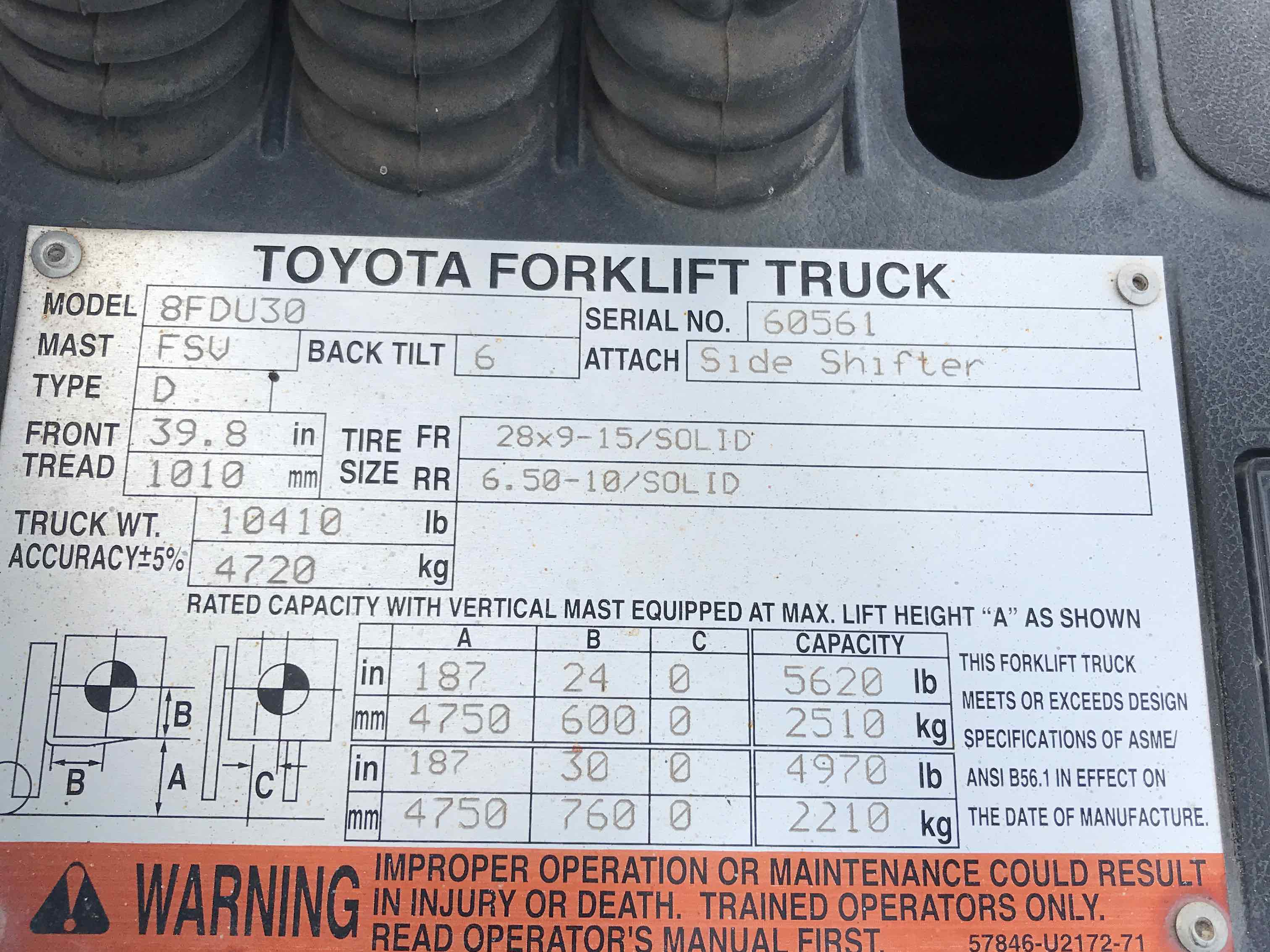 Used 2014 Toyota 8FDU30 Forklift For Sale in Corp Christi, TX | United ...